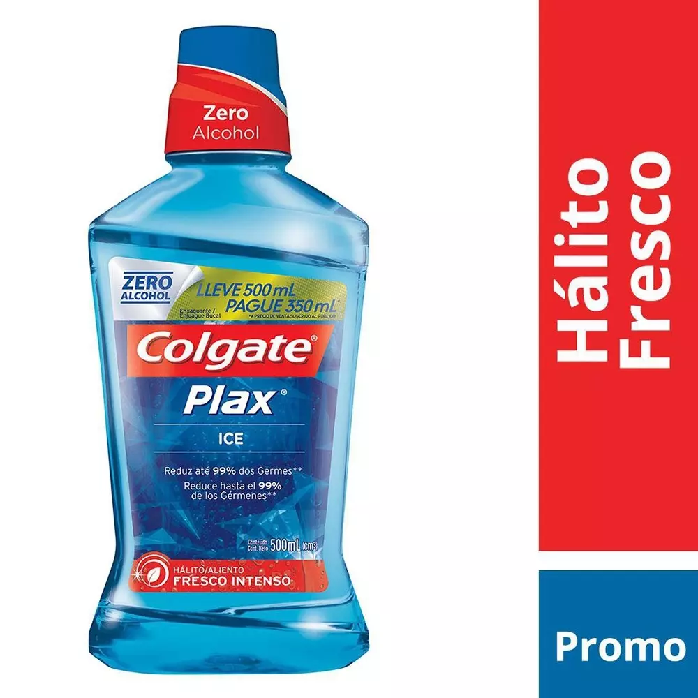Enxaguante Bucal Colgate Plax Ice Leve 500ml Pague 350ml