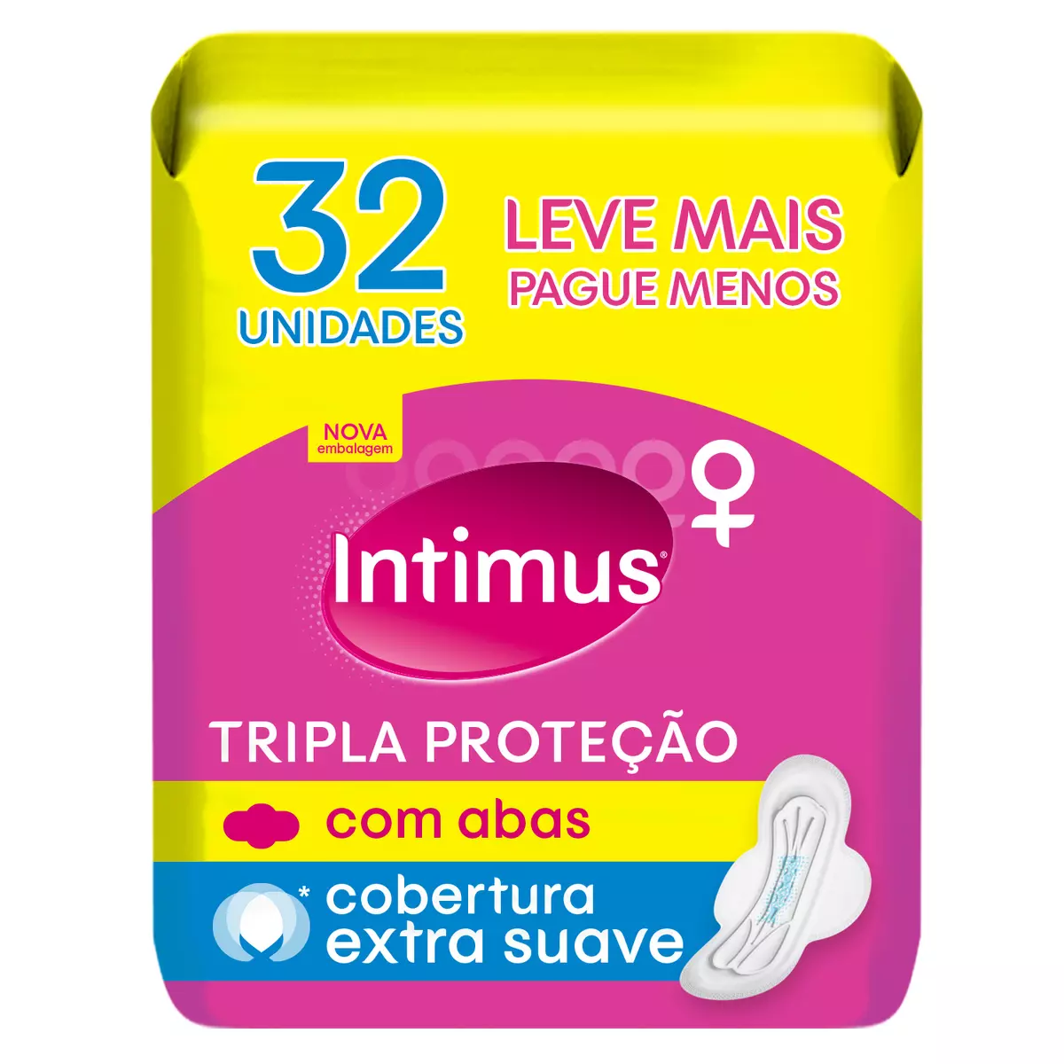 Absorvente Intimus Tripla Proteção Cobertura Extra Suave com Abas 32 ...
