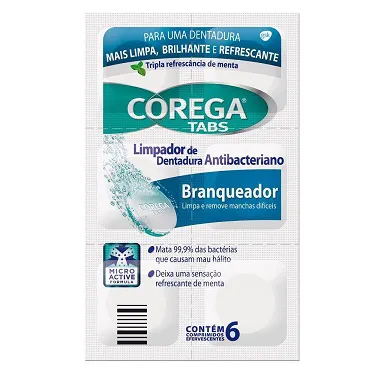 Corega Tabs Whitening 6 Comprimidos Efervescentes
