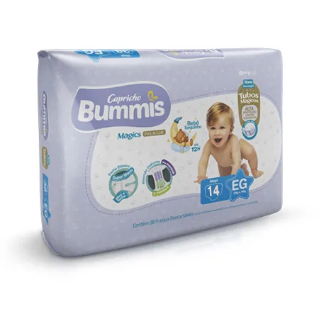 Fralda Capricho Bummis Magics Premium Jumbinho EG 14 Unidades
